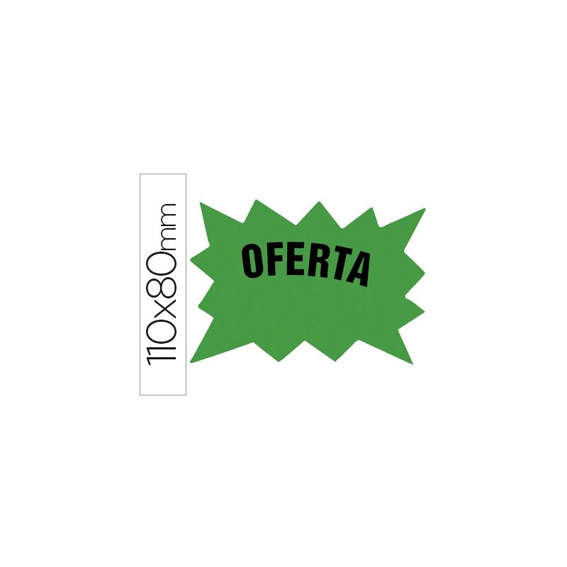 CARTEL CARTULINA ETIQUETAS MARCA PRECIOS VERDE FLUORESCENTE 110X80 MM ...
