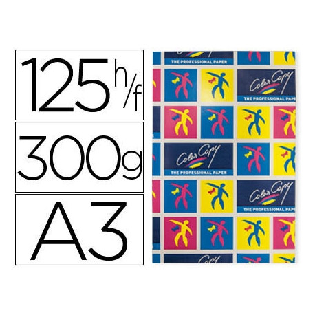PAPEL FOTOCOPIADORA COLOR COPY 320X450 MM SRA3 300 GR PAQUETE DE 125 HOJAS