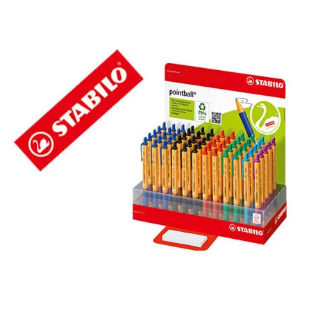 BOLIGRAFO STABILO POINTBALL 0,5 MM RETRACTIL EXPOSITOR DE 60 COLORES ...