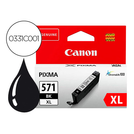 INK-JET CANON CLI-571BK XL PIXMA TS5051 / 5053 / 5055 / 6050 / 6051 ...