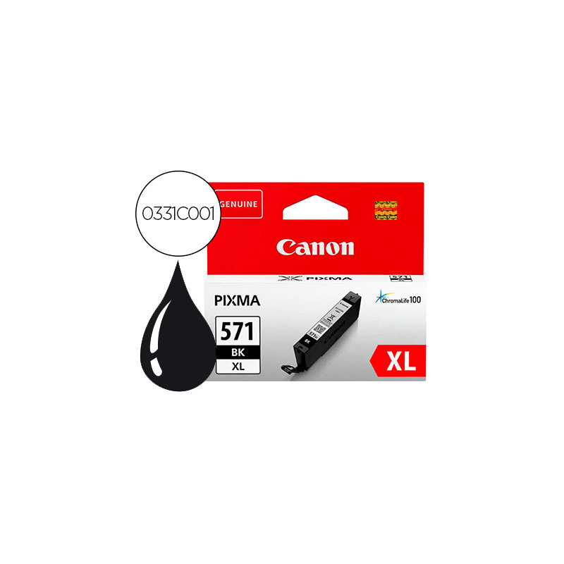INK-JET CANON CLI-571BK XL PIXMA TS5051 / 5053 / 5055 / 6050 / 6051 ...