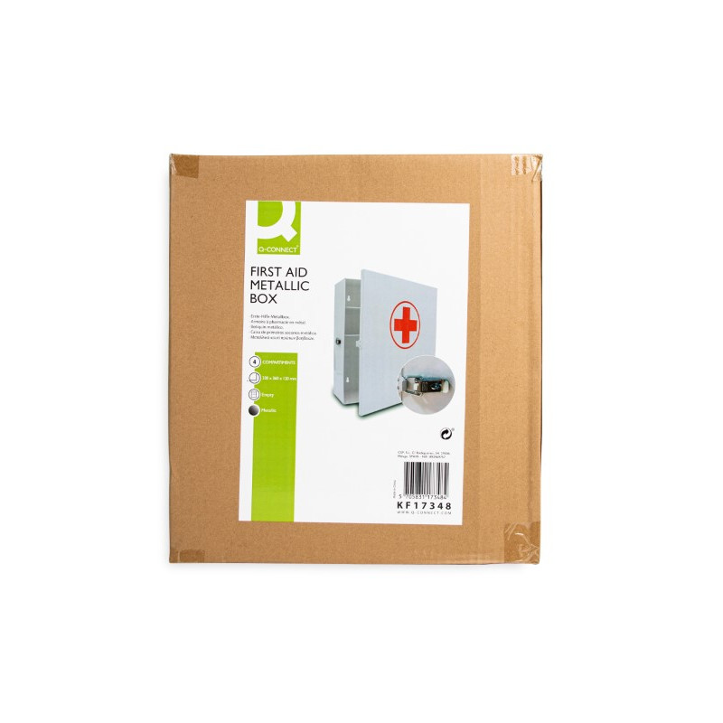 BOTIQUIN Q-CONNECT METALICO 4 COMPARTIMENTOS VACIO PRIMEROS AUXILIOS ...